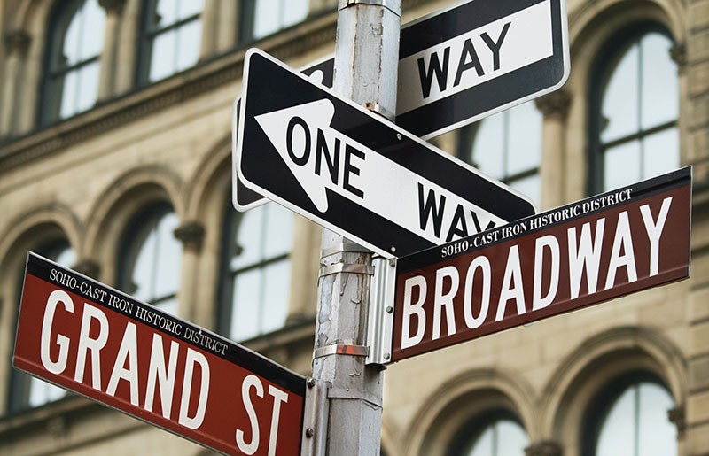 Wall Mural "Road signs and billboards"