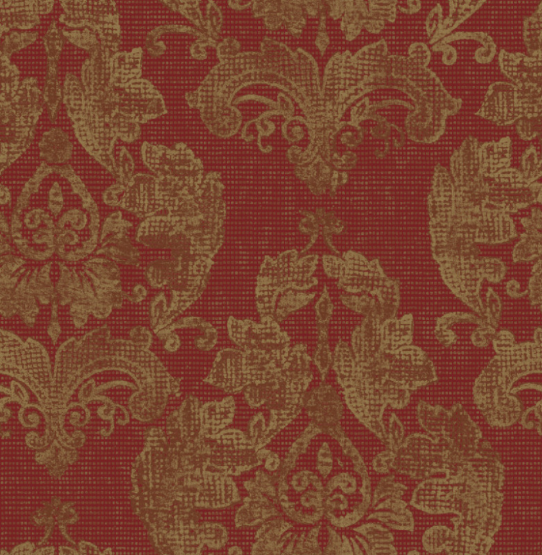 Tapeten Rot Gabriella-550363 | Damaskus | Papier | Rot, Gold | Wohnzimmer