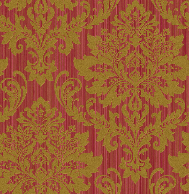 Tapeten Rot Partington-531647 | Damaskus | Papier | Rot, Beige | Wohnzimmer